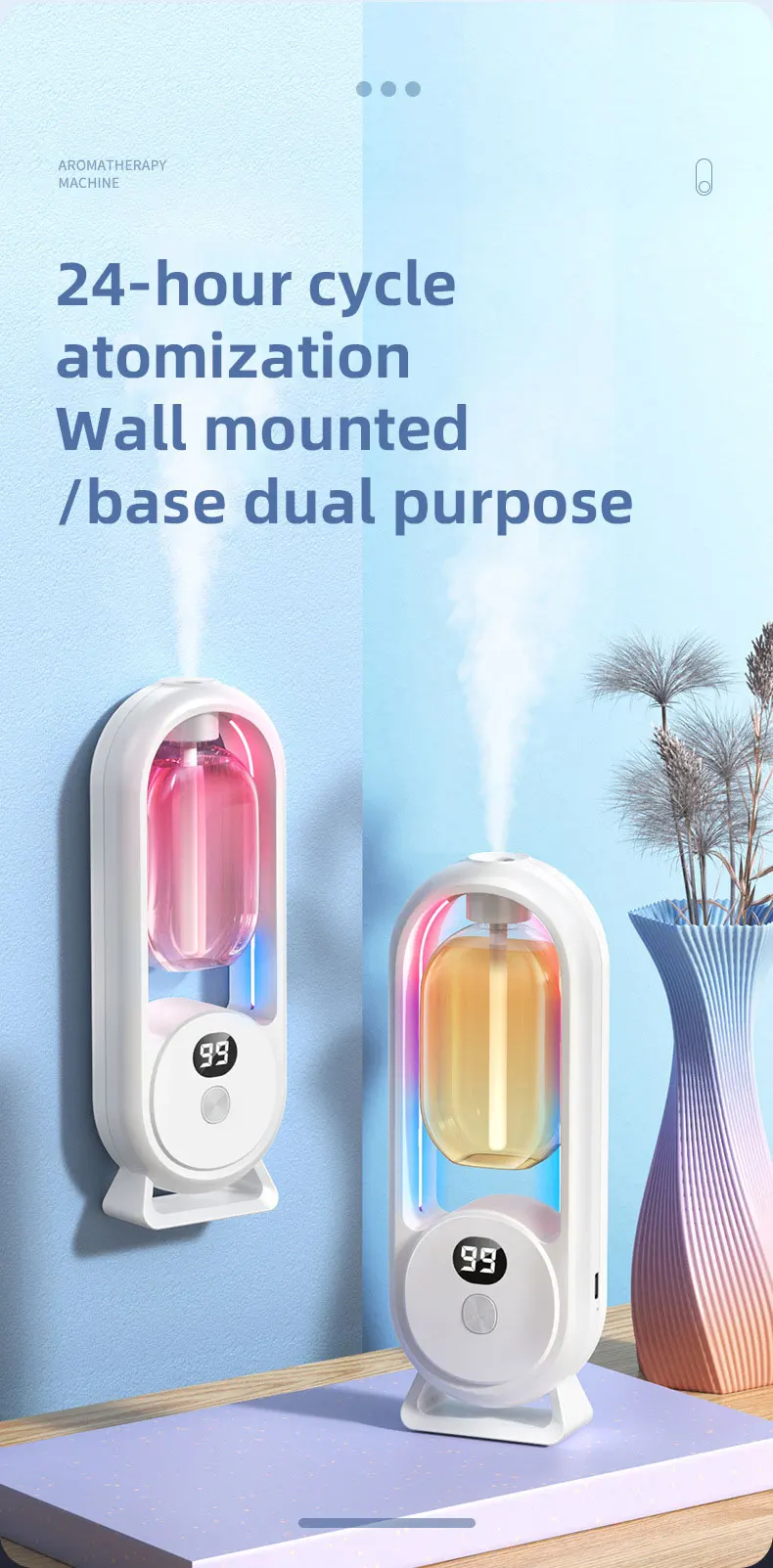 Portable Wall Mounted Automatic Spray Diffuser Aromatherapy Machine for ...