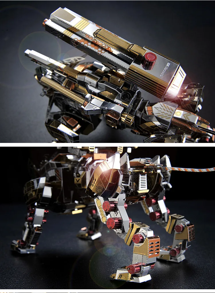 Mechanical Roaring Lion Metal Assemble Model Kit Diy 3d Laser Cut Toy ...