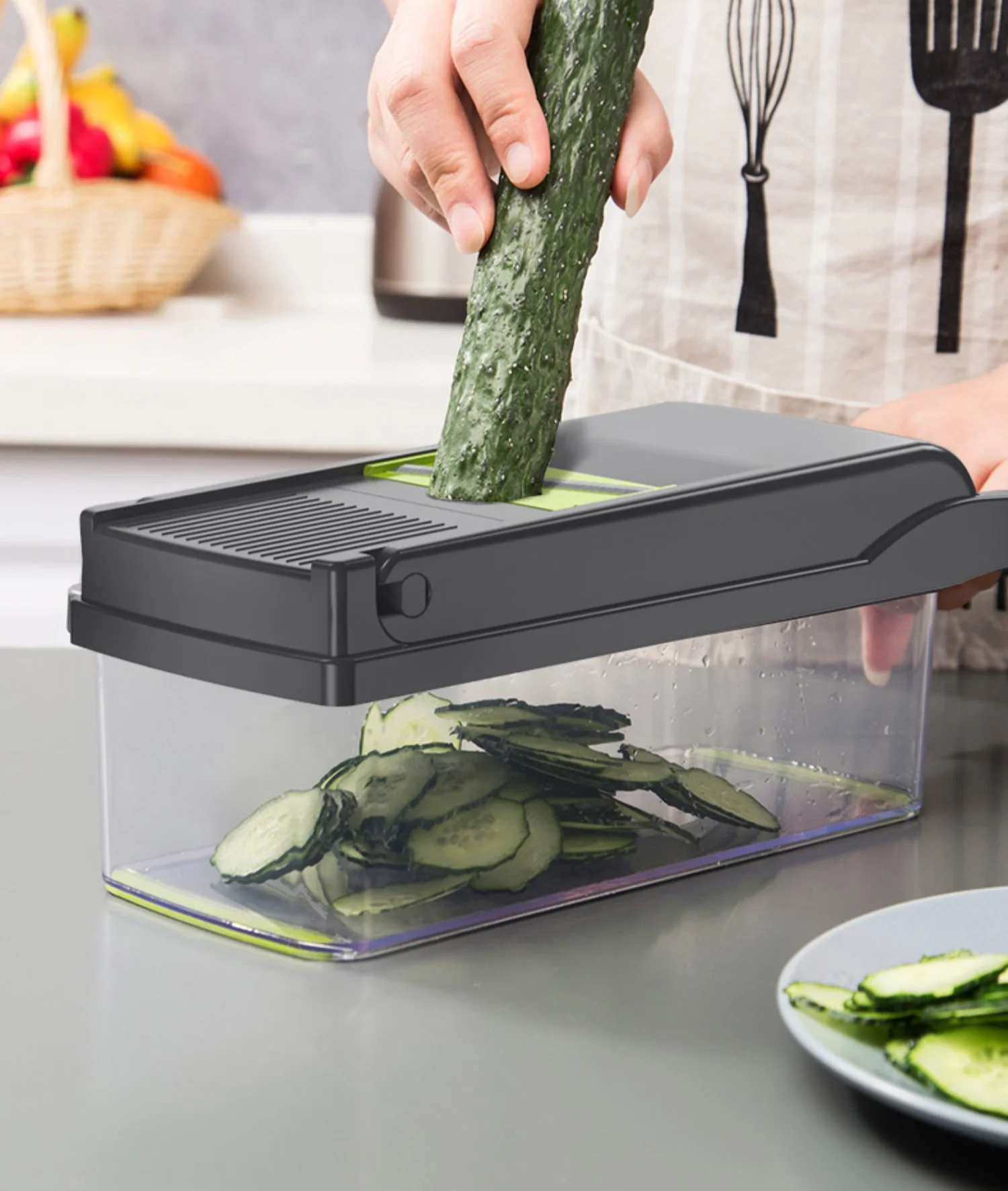 Manual Tabletop Vegetable Slicer Chopper Kitchen Tool Salad Cutter For ...