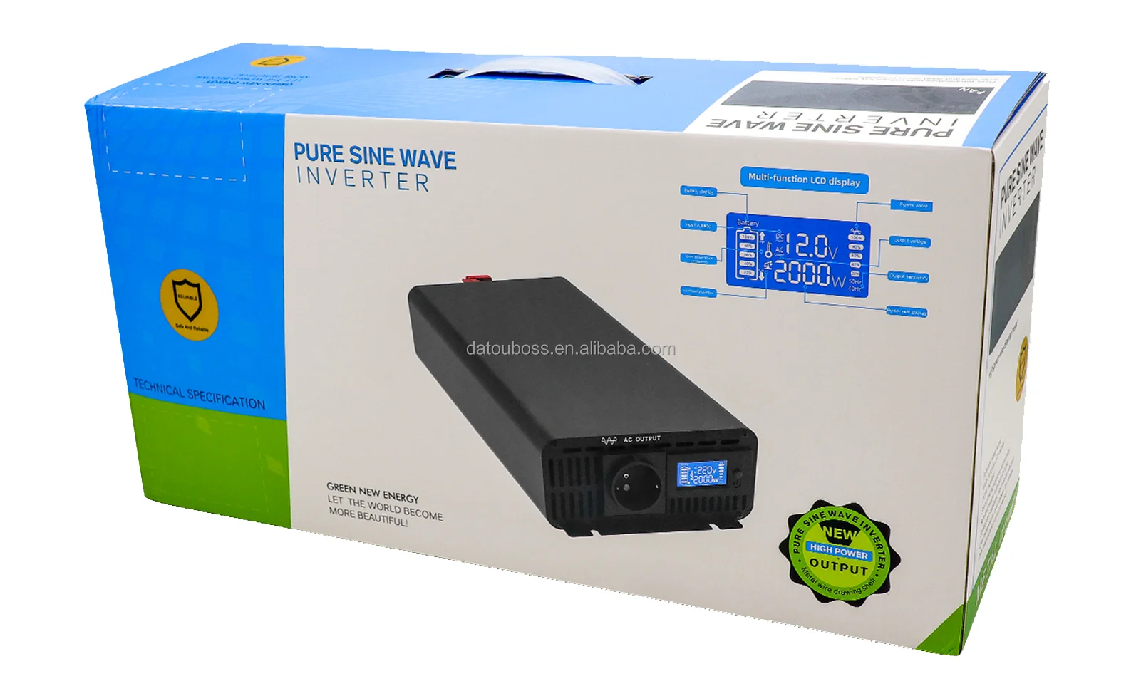 Datouboss 12v 24v 48v Dc To Ac 110v 220v 230v 240v 3000w Off Grid Pure Sine Wave Inverter Power ...