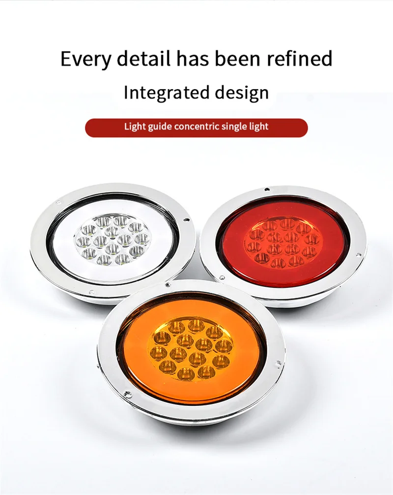 Factory Supplier 24VLED round Guide Truck Taillights Semi-Trailer Brake ...
