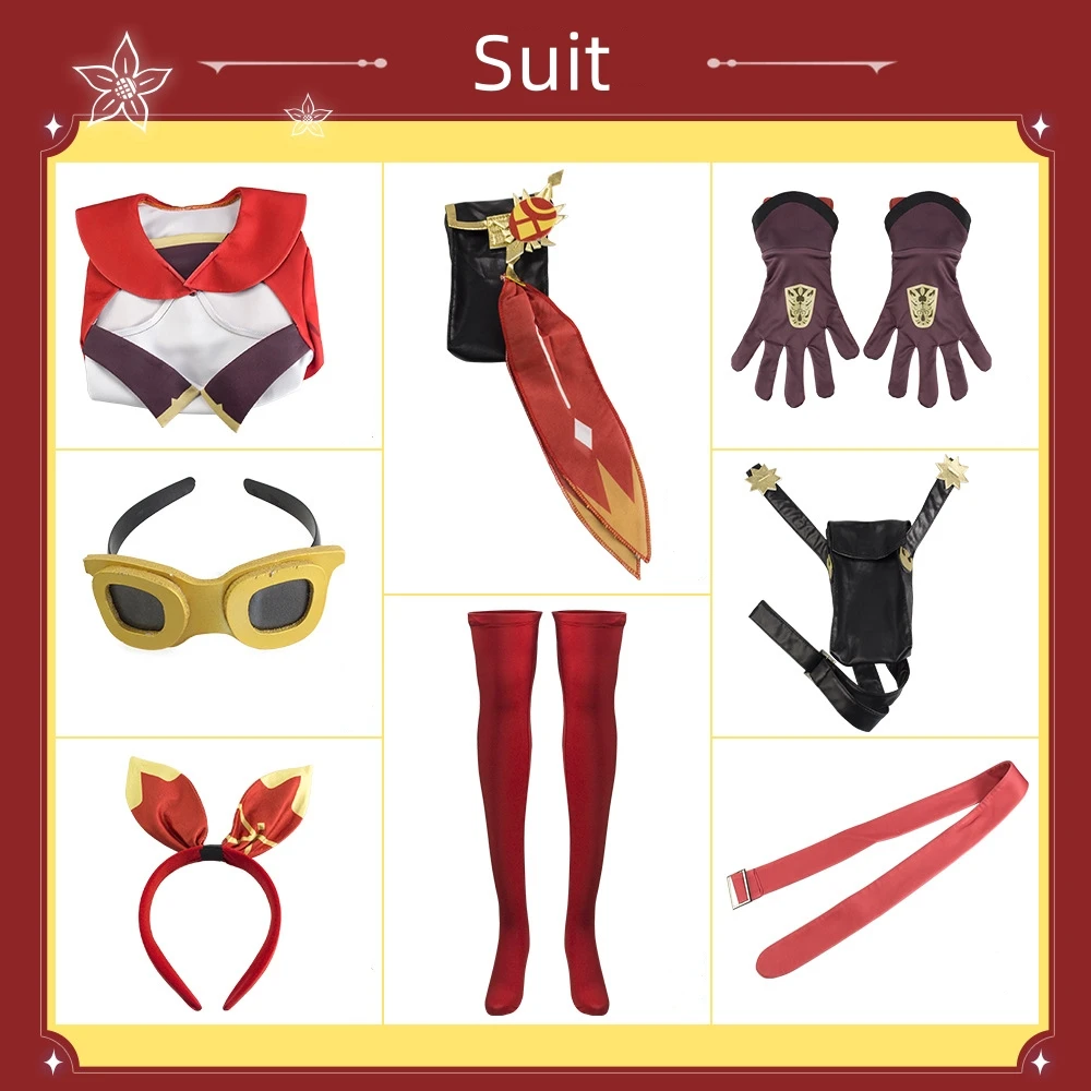 Genshin Impact Cosplay Costume Amber Costume Halloween Women's Funny ...