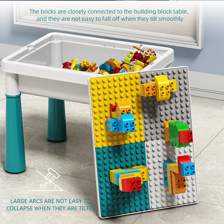 Educational Block Easy Assemble Plastic Building Block Table for Kids