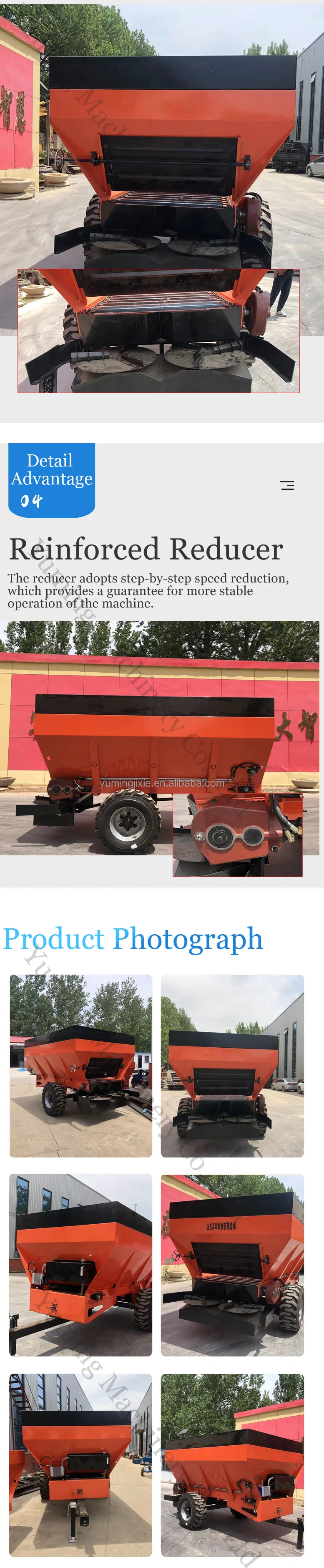Yuming Farm Dry PTO Solid Dry PTO Drive Animal Manure Spreader