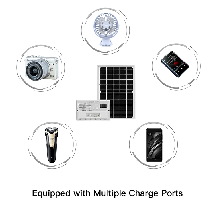 Portable Indoor Mini Solar System for Home Lighting & Charging