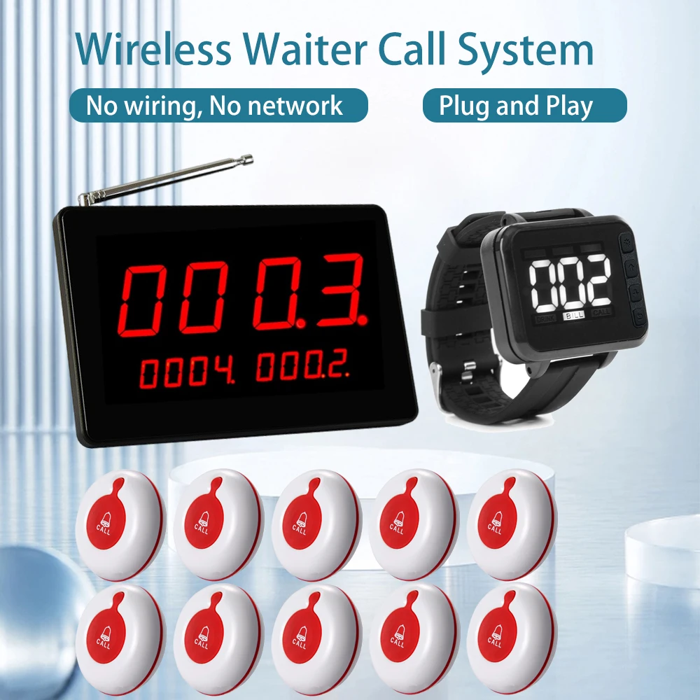 Strong Signal Wireless Calling Guest Wireless Paging System with 10 ...