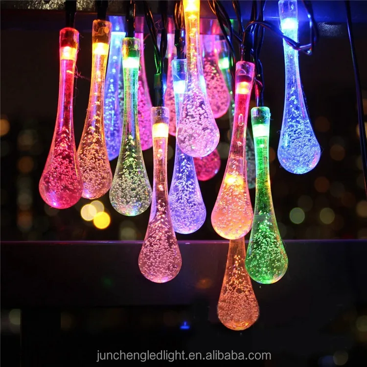 Water Drop Solar Light 16Ft 20Leds Water Drop Fairy Lights Waterproof ...
