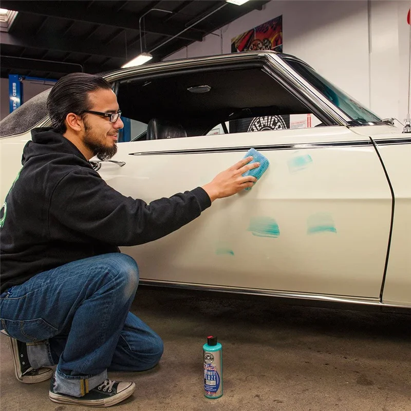 Custom Color Ceramic Car Coating Applicator Sponge With Plastic Barrier ...