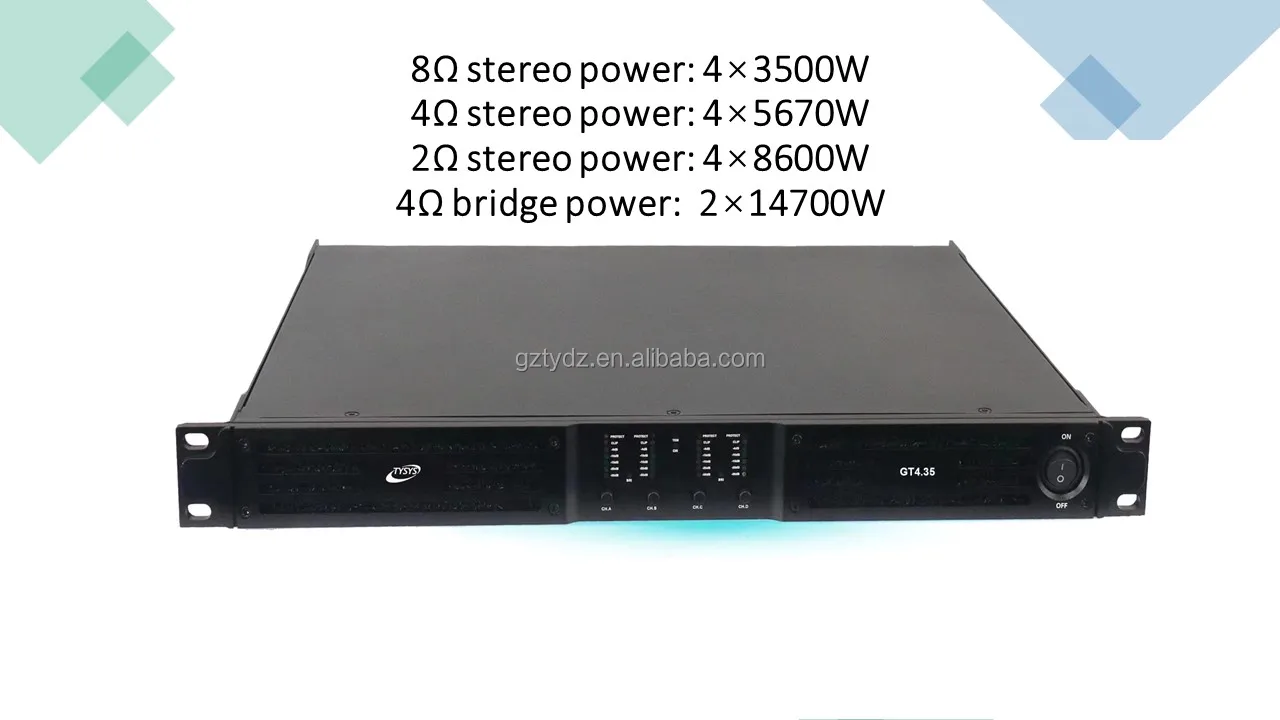 TYSYS Power Amplifier - 90-270 Voltage, 4ch, 3500w Output