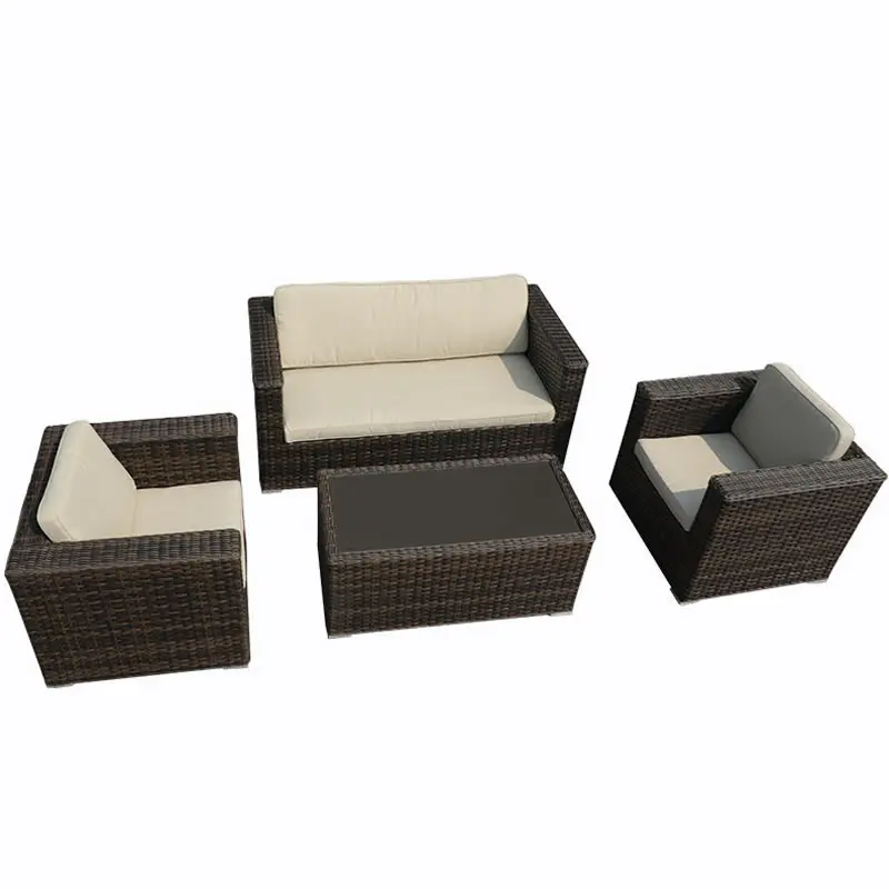 Indoor Use Modern Wicker Rattan 4 Pieces Patio Furniture Set Garden ...