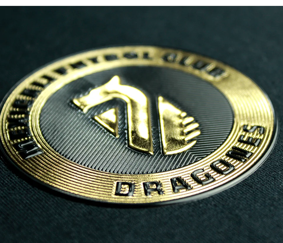 Custom Golden 3D LOGO TPU Patch for Clothing & Accessories