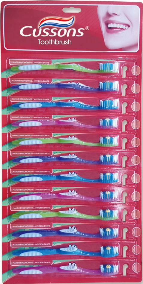 Custom Wholesale Multi-Colored Firm Hard Adult Toothbrush