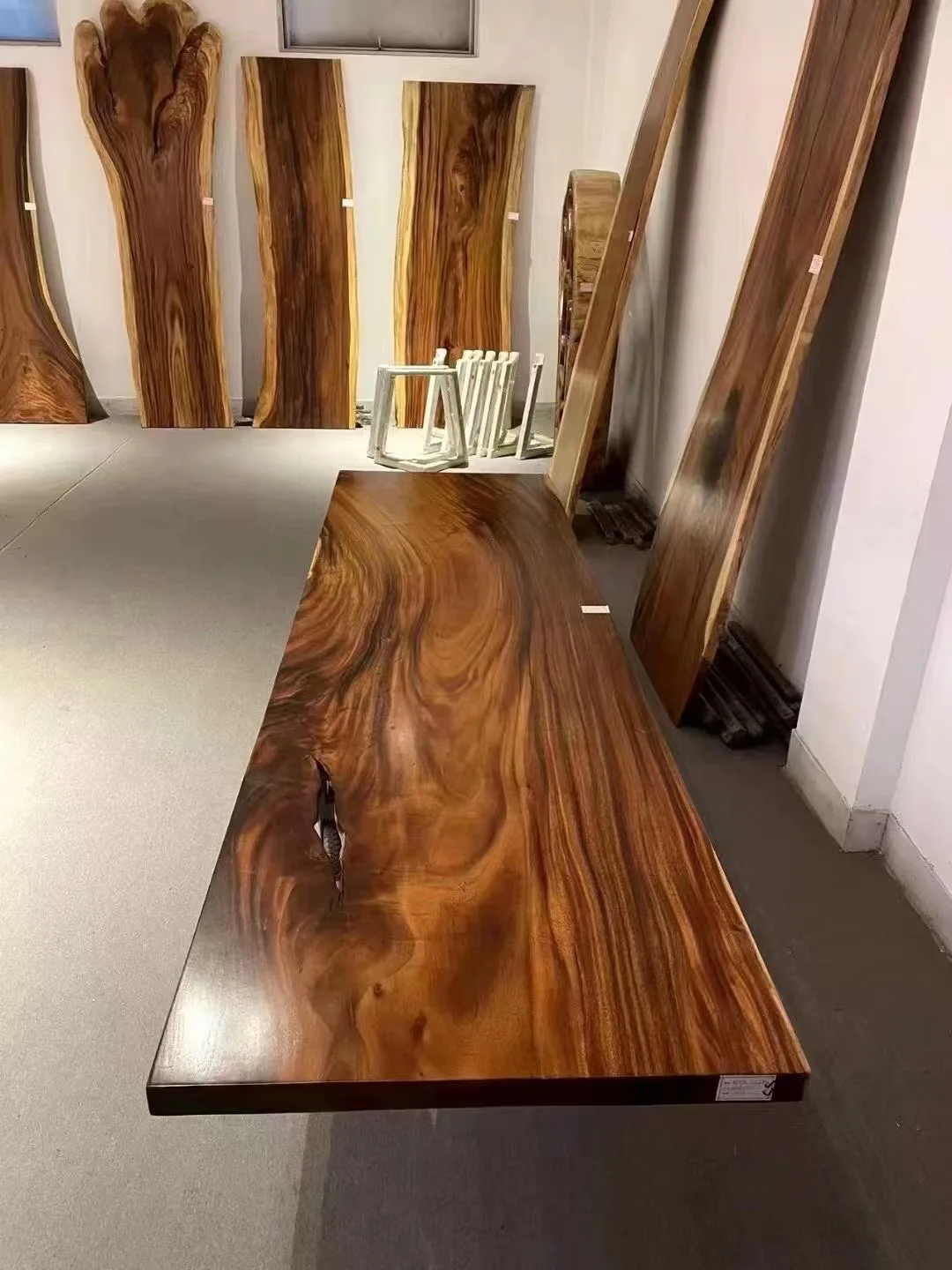 Epoxy Resin Solid Walnut Wood Slab - Durable Dining Table