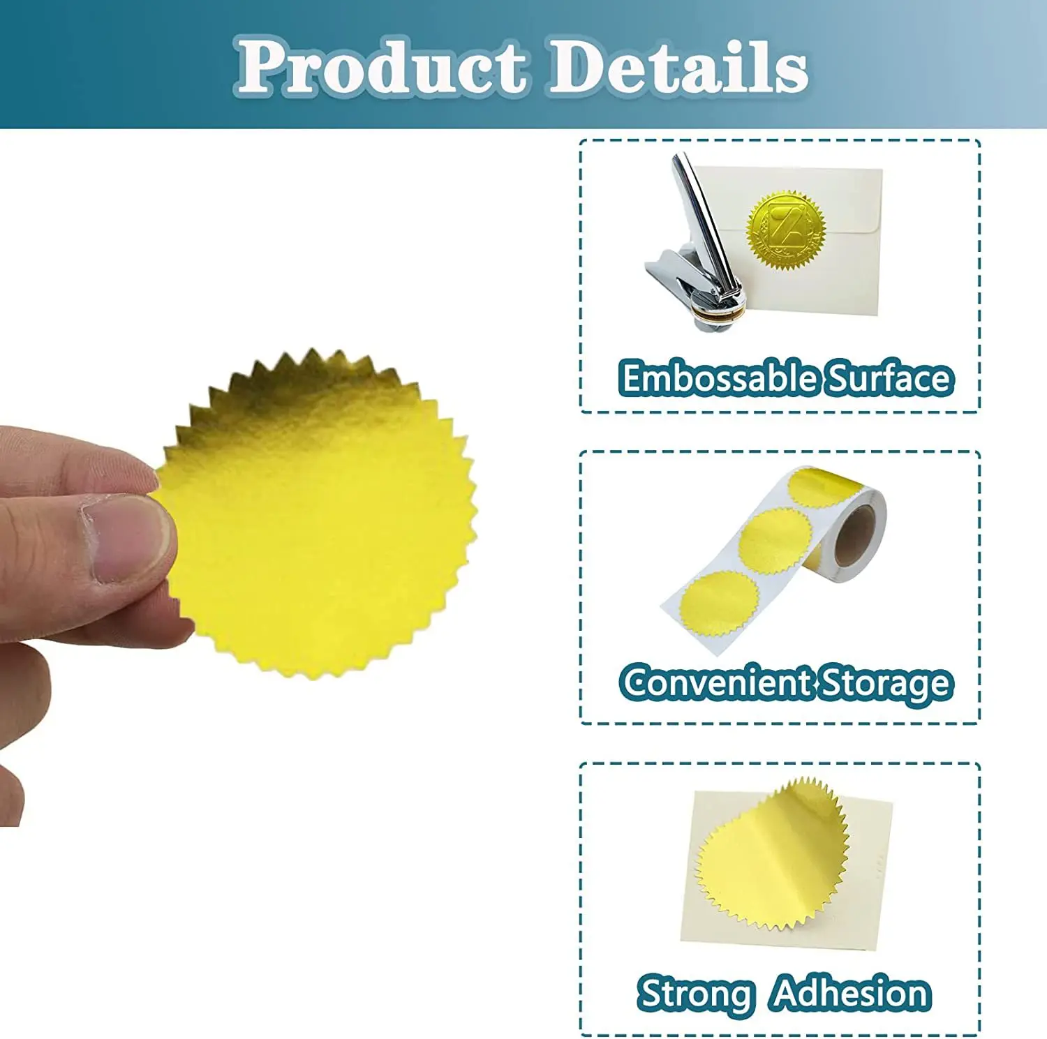 Custom Gold Metallic Certificate Sealing Labels Awards Legal Embossing ...