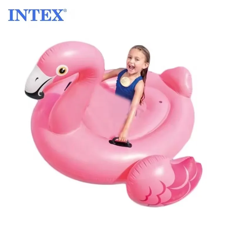 INTEX 57558 Mega Inflatable Flamingo Swimming Ride-on Pool Float Island ...