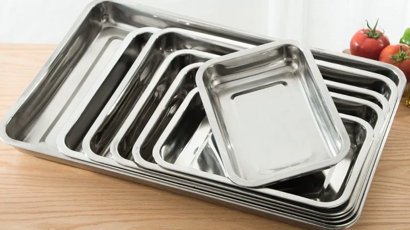 Stainless Steel Food Tray Luxury Serving Tray Designer Food Square ...