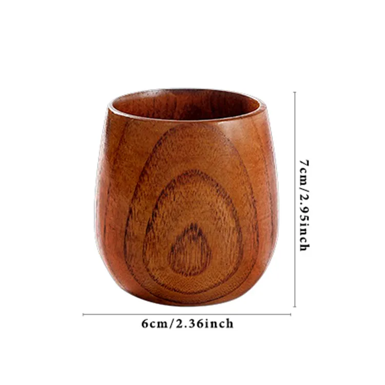 Custom Food Grade Natural Wood Coffee Mug Teacups Taza De Madera 200ml ...