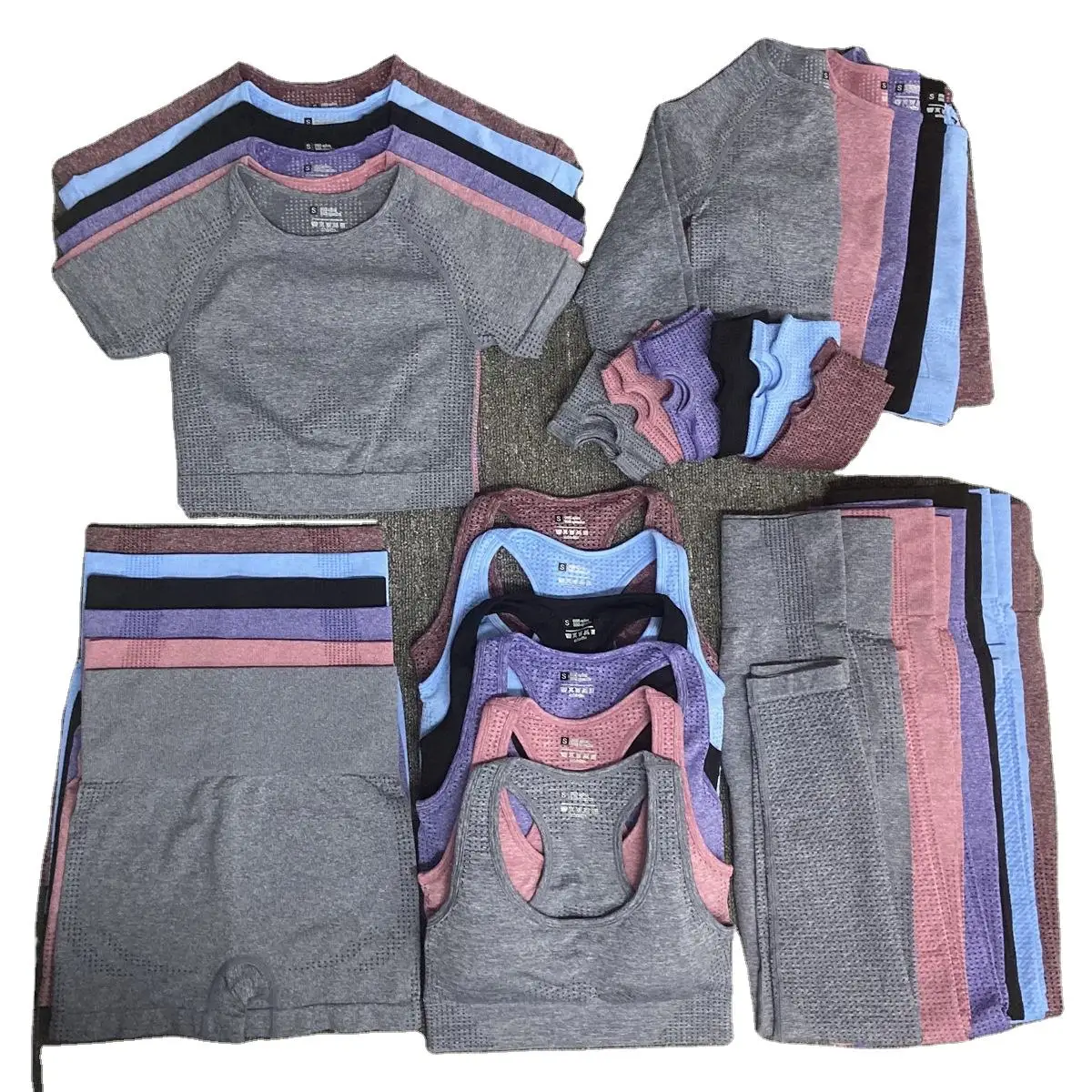 5PCS Seamless Gym Clothing Yoga Outfit Pants Sports Suit Women Workout Gym Fitness Sets ...