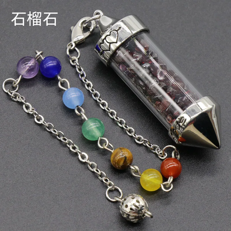 Seven Chakra Pendulum Seven-chakra Gravel Pendulum Amethyst Powder ...