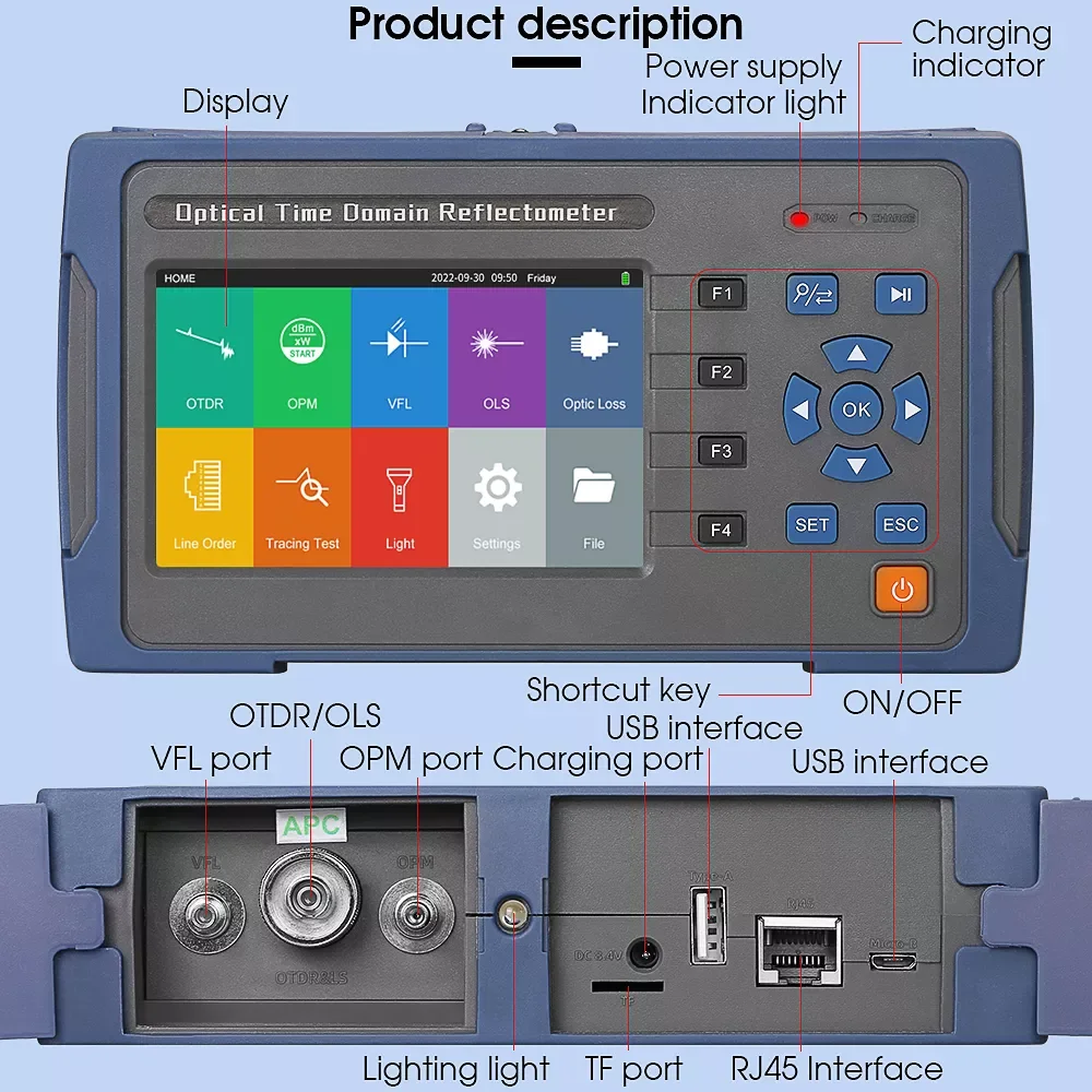 New 100km Pro Mini Otdr Reflectometer For Gpon Epon Live In-service ...