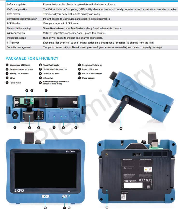 EXFO Maxtester 715D OTDR with IOLM Software - 1 Year Warranty