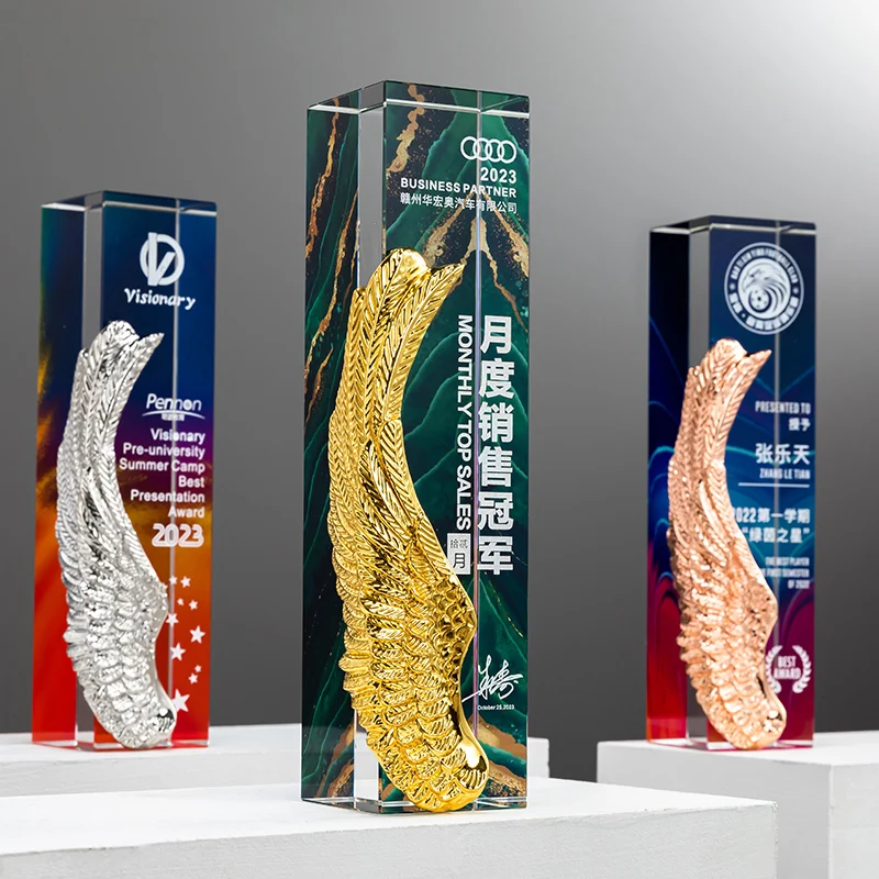 Jadevertu 2024 K9 Crystal Trophy Trofeos Crystal Plaque Award Metal ...