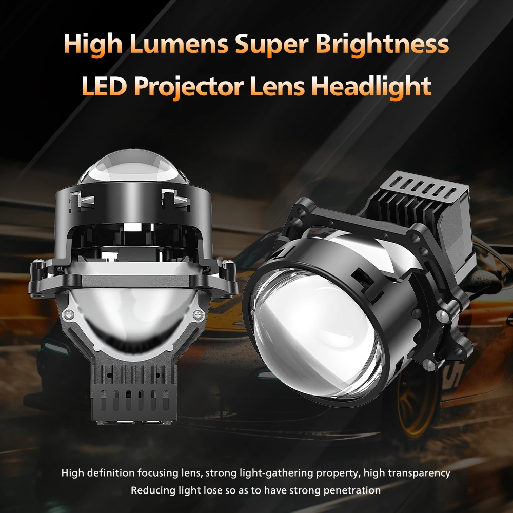 Aurora LED Bi Projector Headlights 6000K-7000K for Cars | High/Low Beam ...
