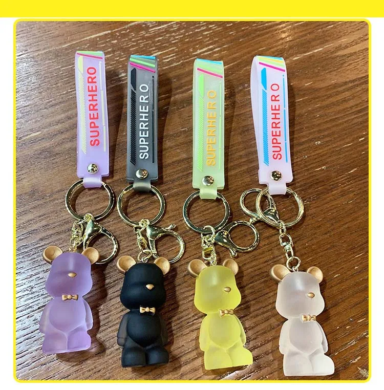 Creative Cute Transparent Acrylic Llaveros Bearbrick Keychain Pendant ...