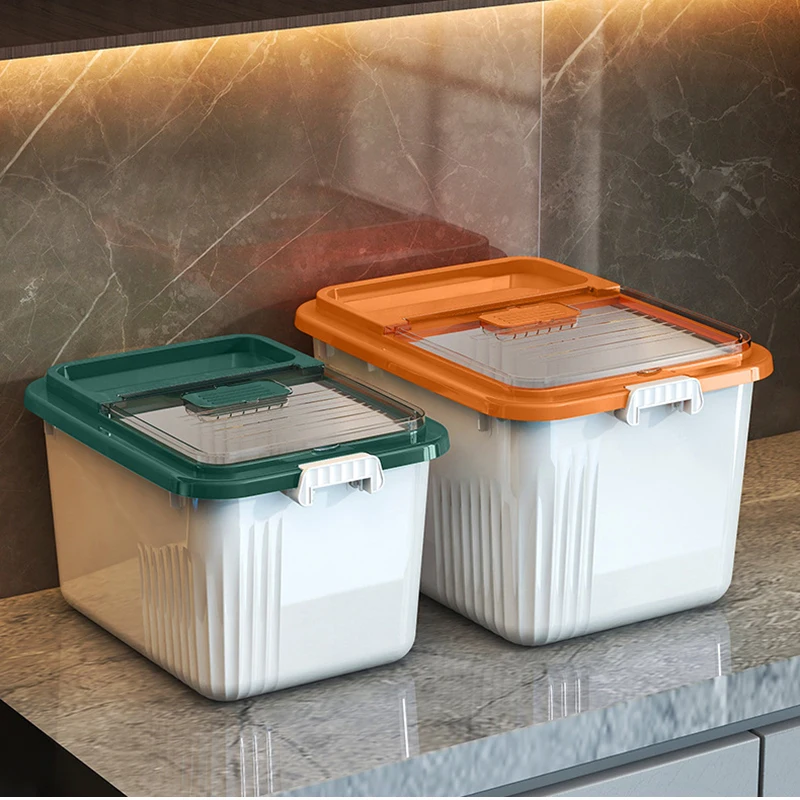 14kg Press The Rice Barrel Seal Moisture-proof Rice Storage Box Grain ...