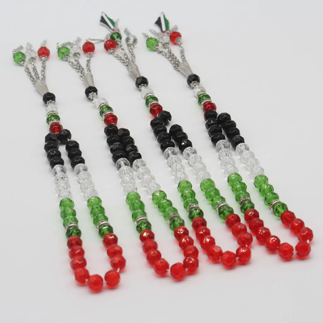 33 Beads 8mm 10mm Palestine Flag Color Tasbih Counter Tasbih Gift Set ...