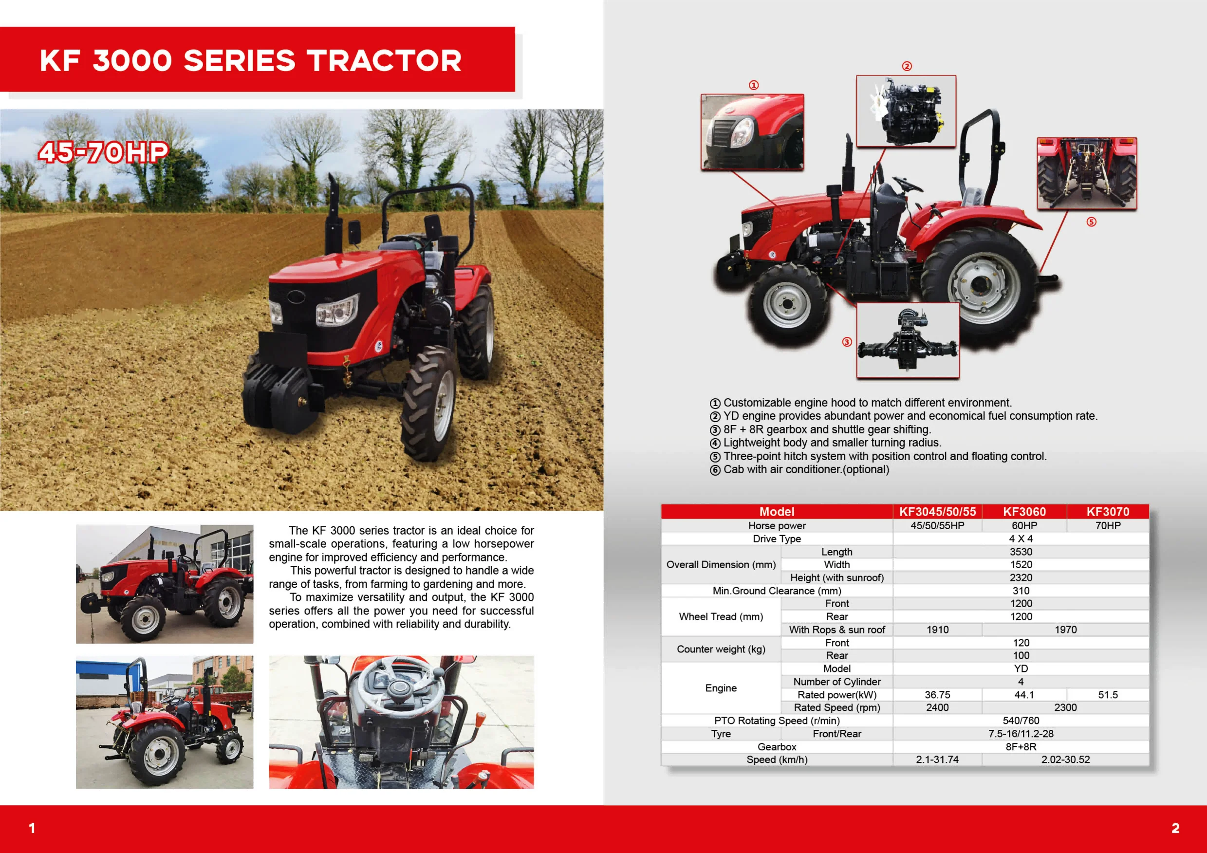 Tractors Mini 4x4 25hp-90hp 4 Drive Tractor Best Price Agricultural ...