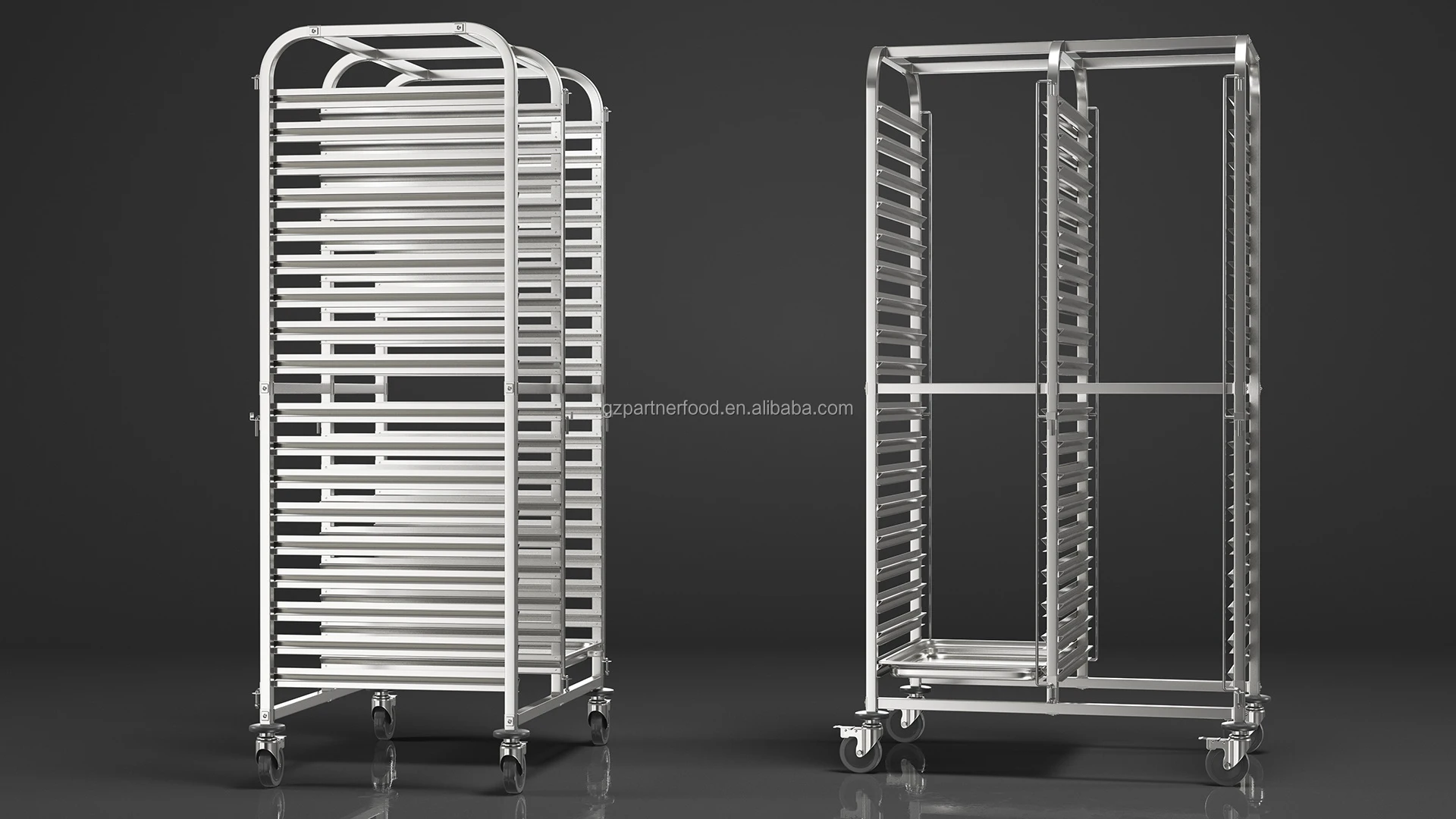 Stainless Steel Cooling Rack Trolley Baking Kitchen Rolling Utility ...