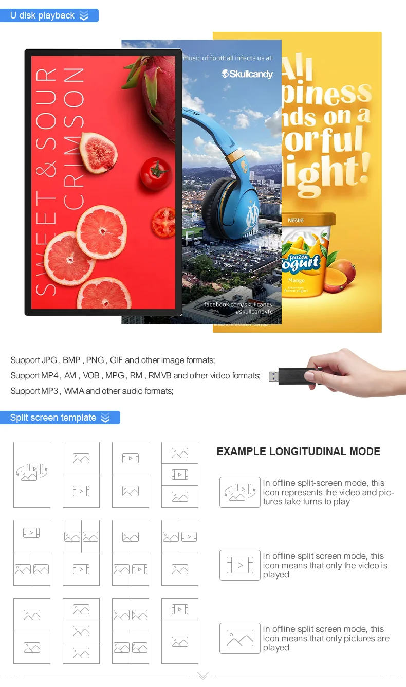 32 43 50 55 75 86 98 Inch Digital Advertising Display Lcd Indoor ...