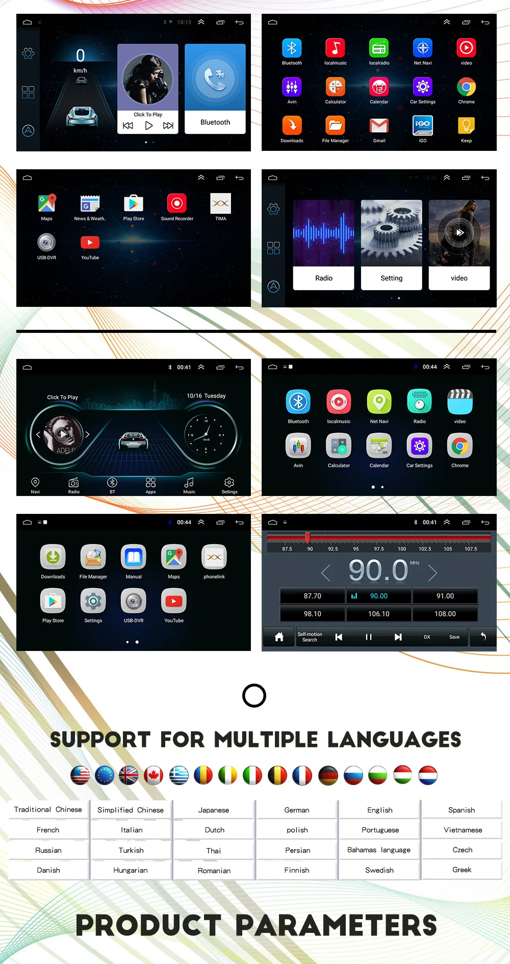 10 '' Android 13 Car Radio With Gps Wifi Stereo Touch Screen 2 Din Car ...