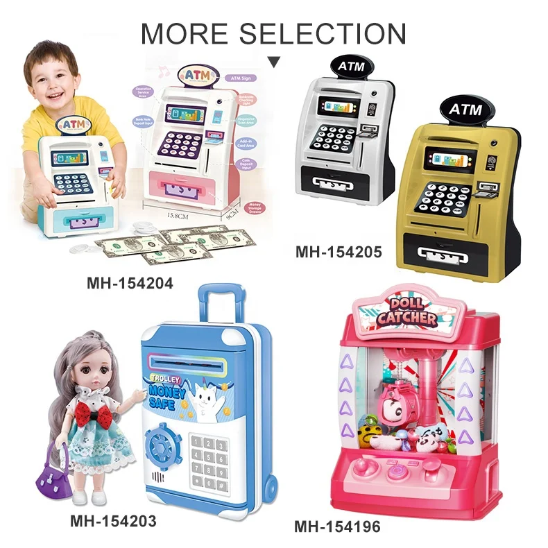 Kids Toy Money Bank Cartoon Rabbit Piggy Bank Mini ATM Savings Machine ...