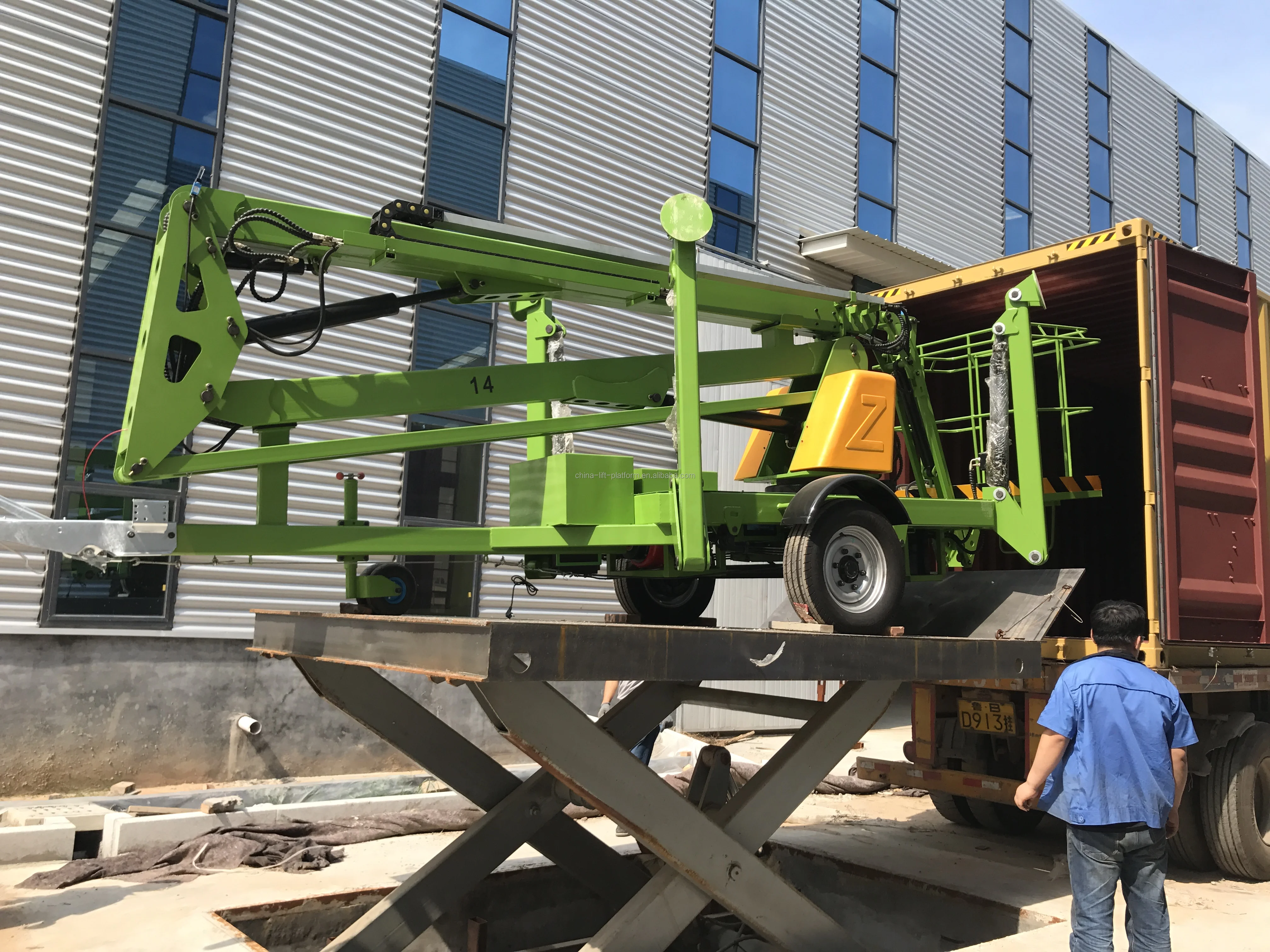 12 Meter Trailer Lift Tow Behind Towable Boom Lift For Sale - Buy ...