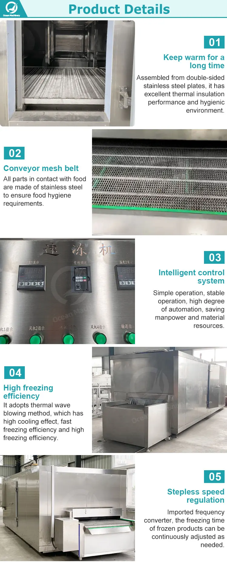 Ocean Quick Temperature Tuneles De Congelacion Economic Iqf Air Blast ...