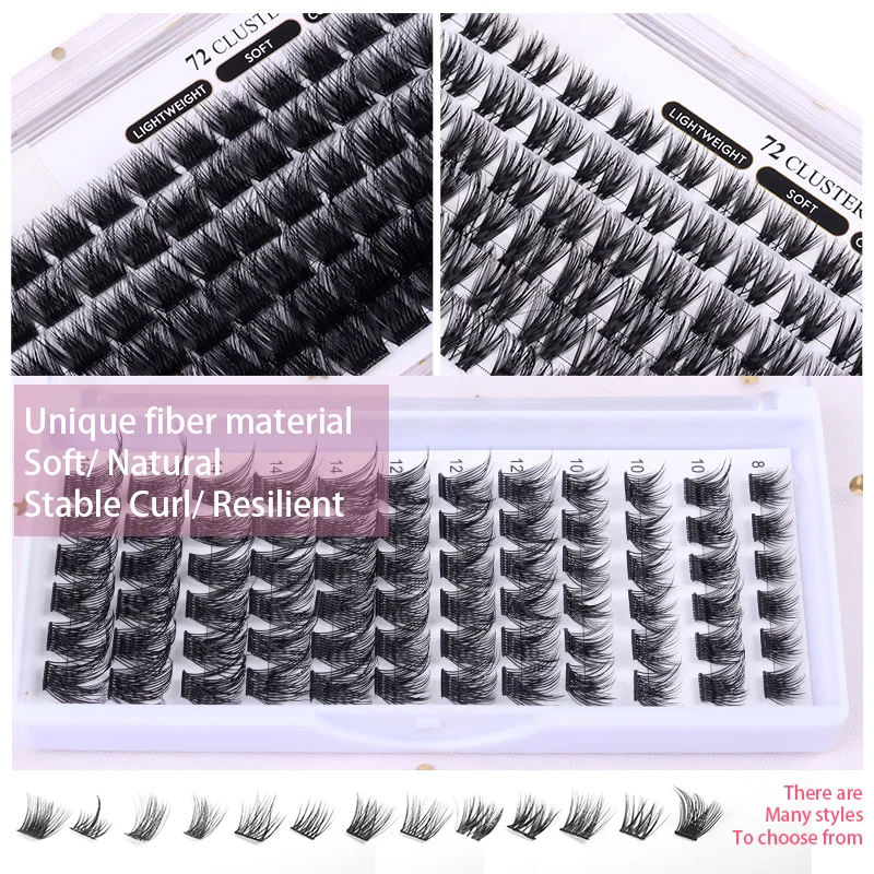 Private Label Individual Faux Mink Lash Segment Natural Diy Eyelash ...