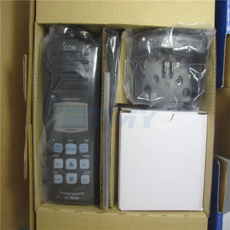 5w Power Vhf Icom Ic-m34 Portable Communication Radio Ipx7 Waterproof ...