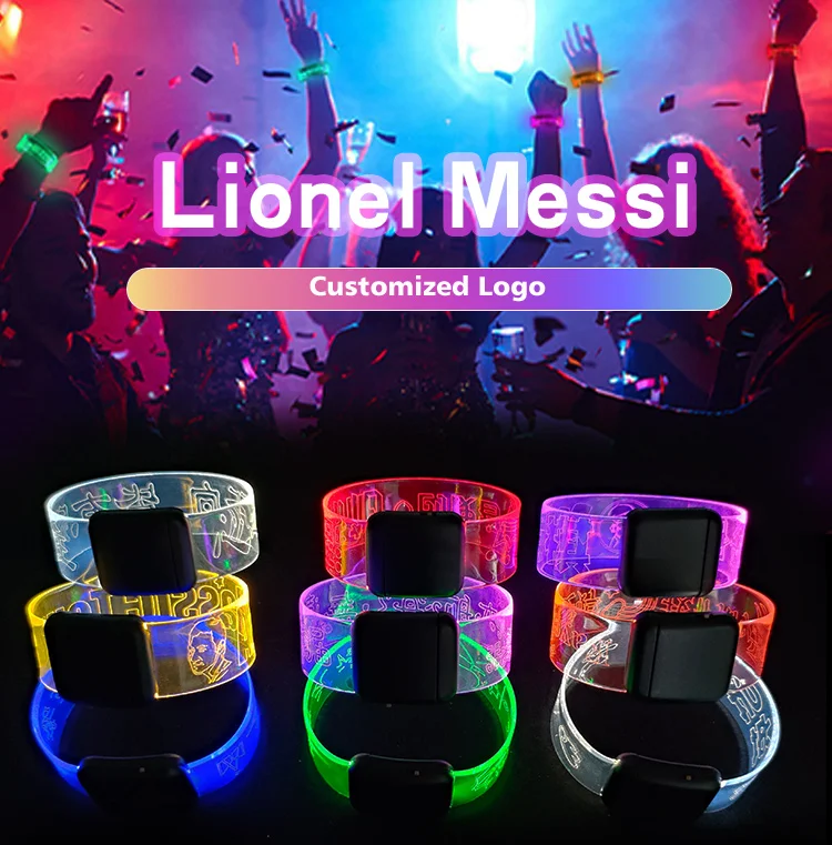 Luminous Messi Led Glow Bracelet With Magnetic Wrist Arm Bands for ...