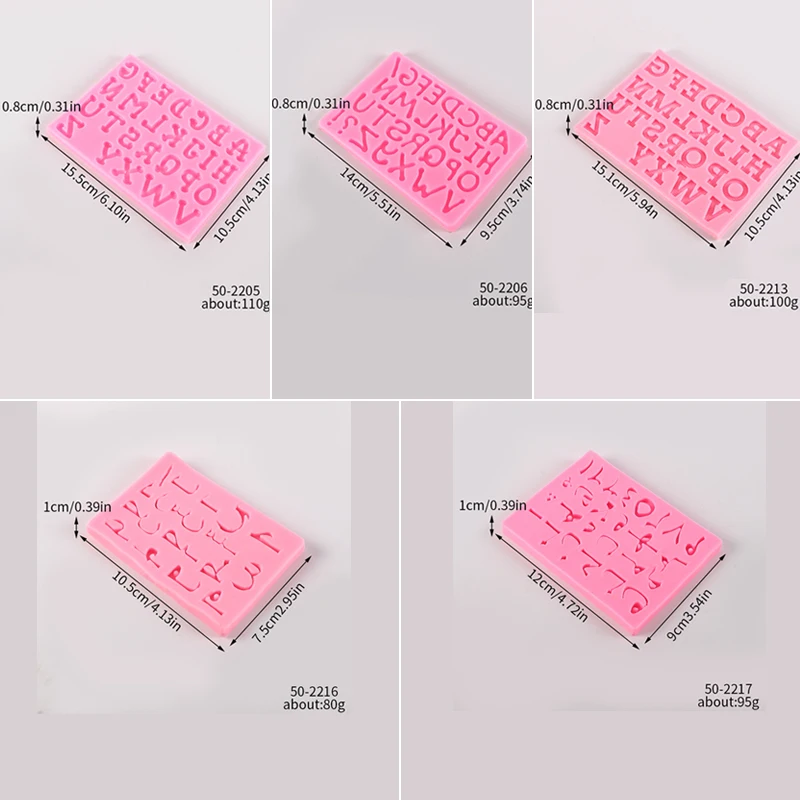Letters Numbers Silicone Resin Mold Uppercase Arabic Lowercase Letters ...