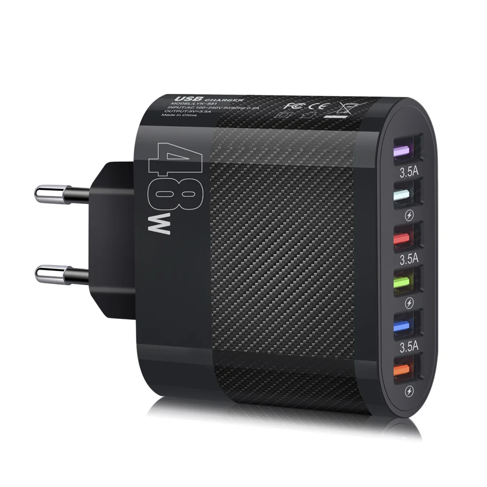 Multi-interface 48w Usb Charging Hub 12a 6-port Desktop Charging ...