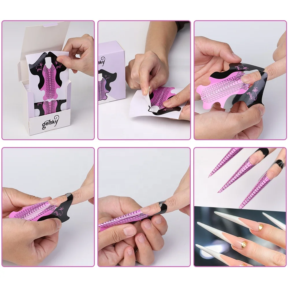 Gelsky Nail Tools Aluminium Paper Pvc Holographic Form Nails 500pcs ...