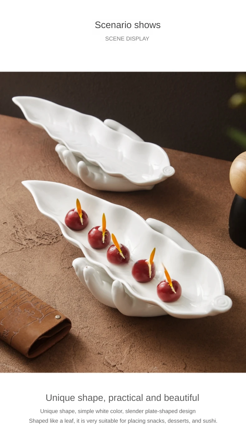 Creative Finger-hand Shape Good-looking Plate Ceramic Shaped Long Dish ...