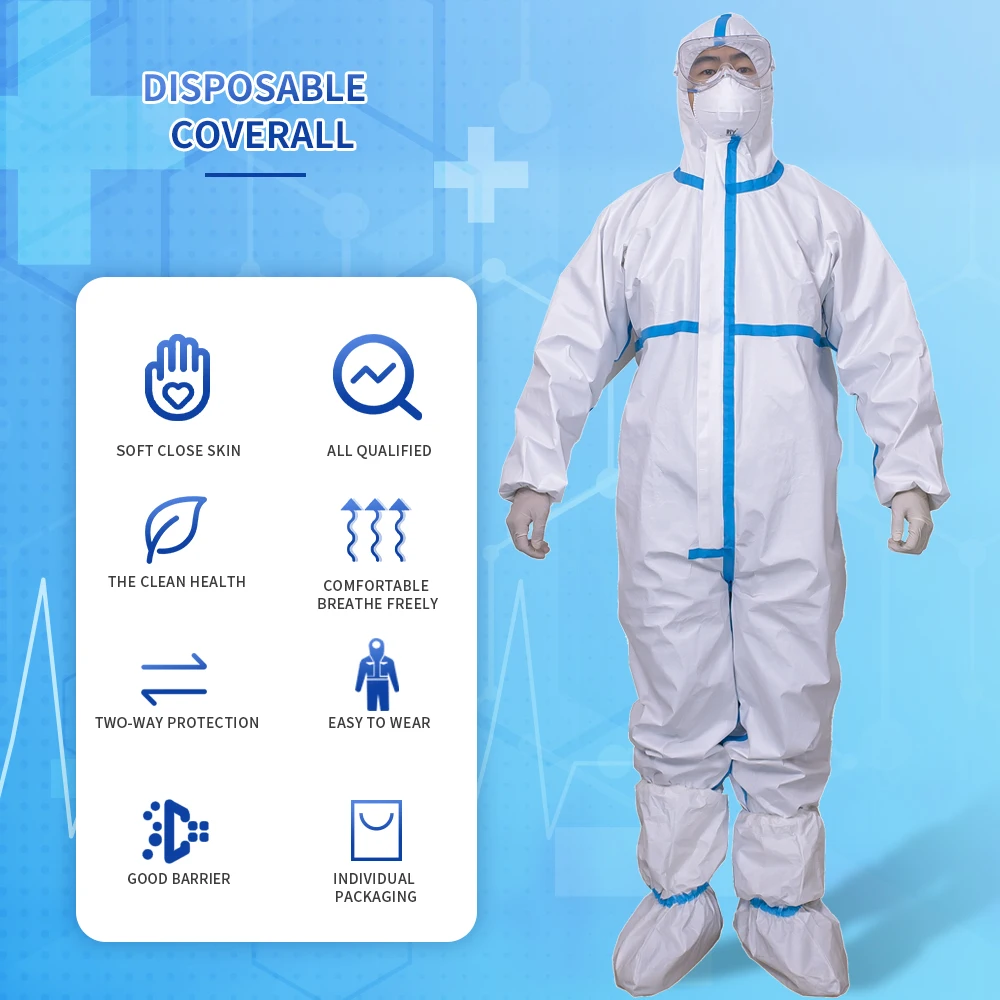 Waterproof Ppe Kit Coveralls Disposable Microporous Coverall Disposable ...