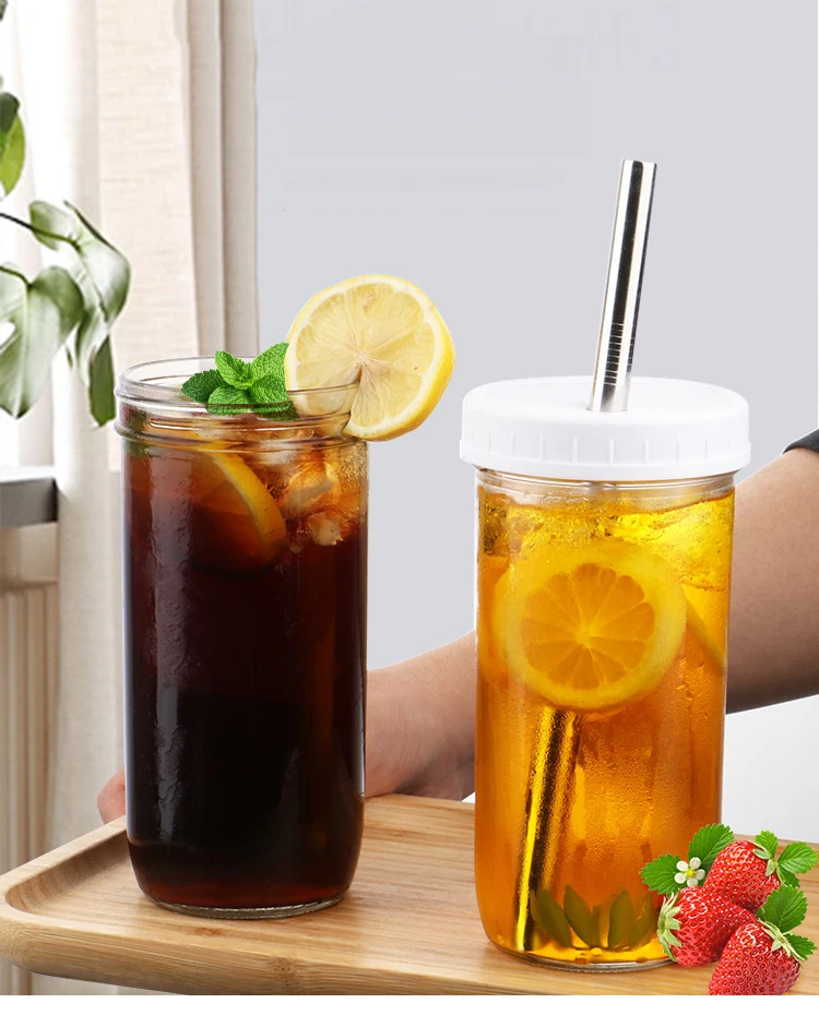 Wholesale Reusable Boba Bubble Tea Cup Glass Tumbler With Bamboo Lid ...