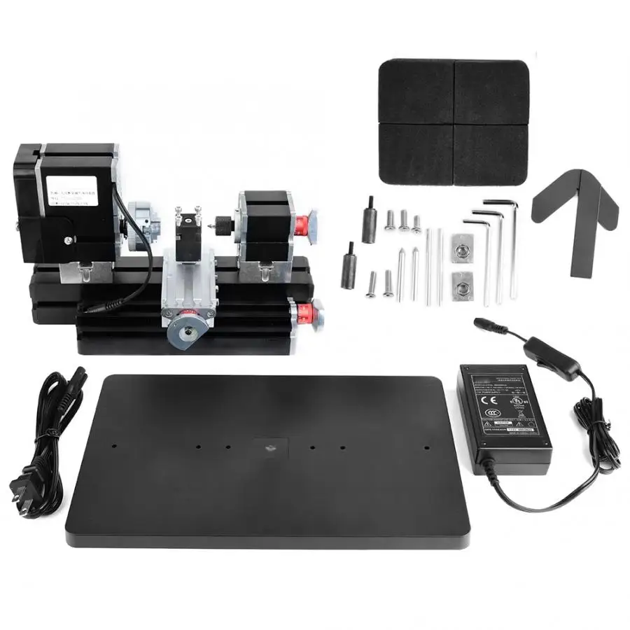 5a 60w 100-240v Cnc Mini Metal Lathe Diy Woodworking Machine Lathe ...