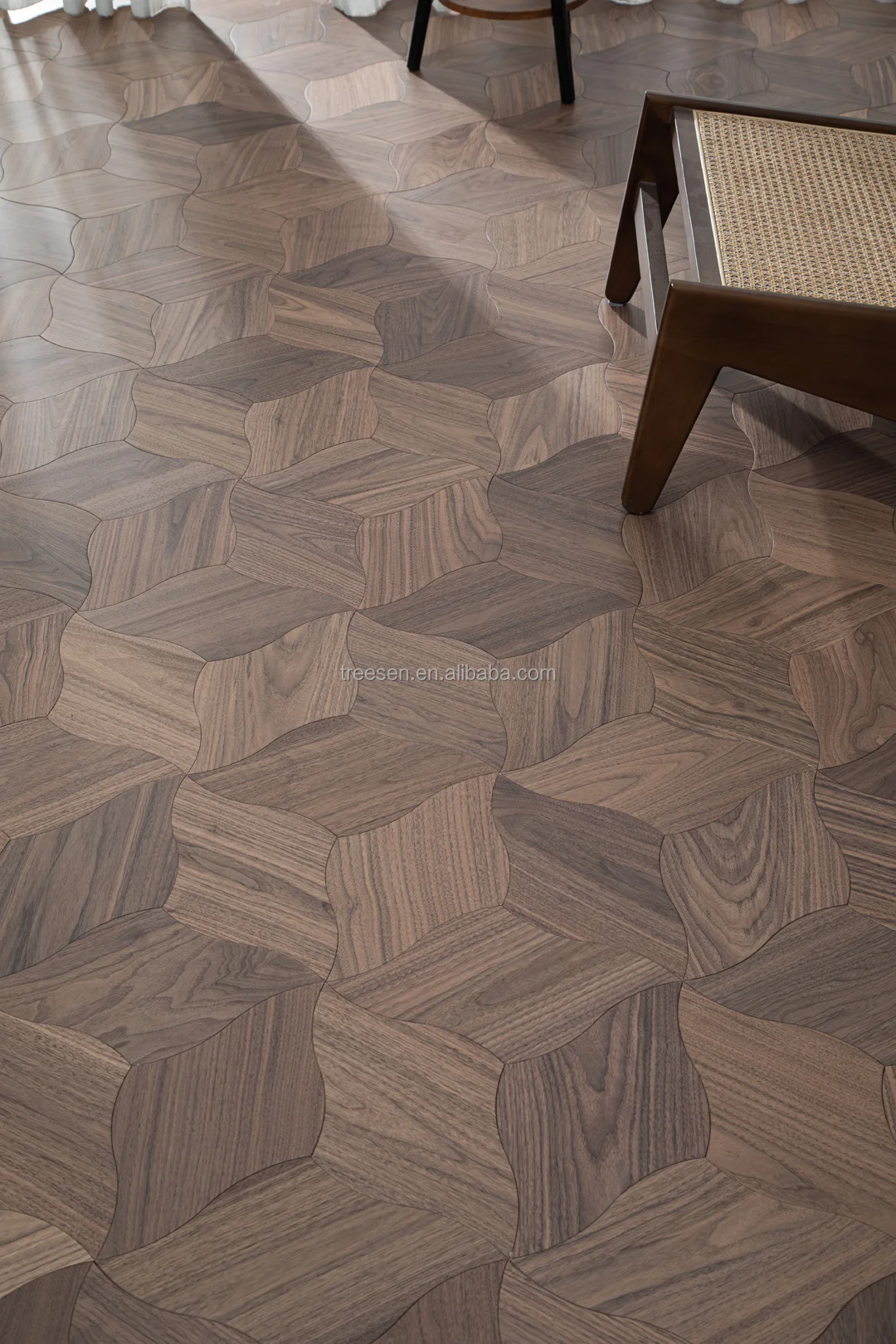 Small Leaf Shape Design Pentagon Parquet Engineered Floating Wood Floor ...