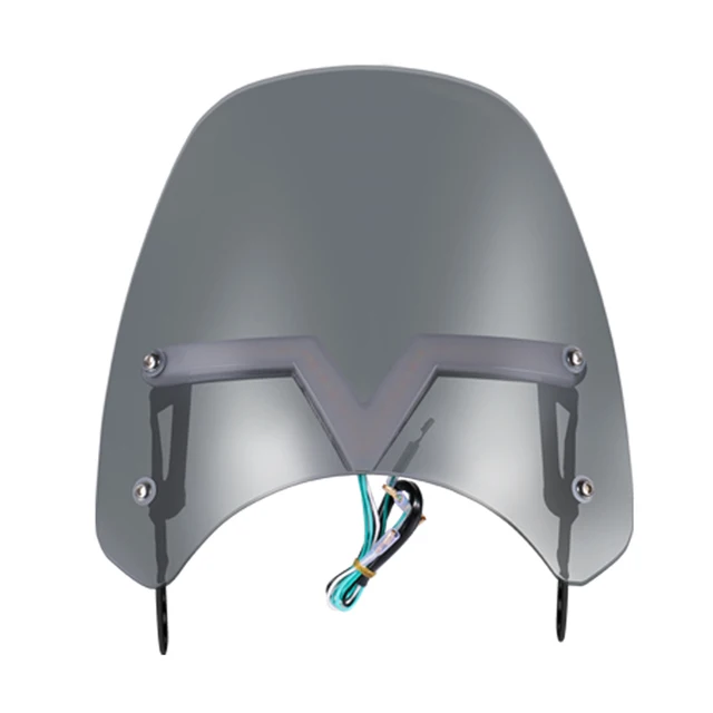 Motorcycle Headlight LED Turn Signals Lights Wind Deflector Windshield ...