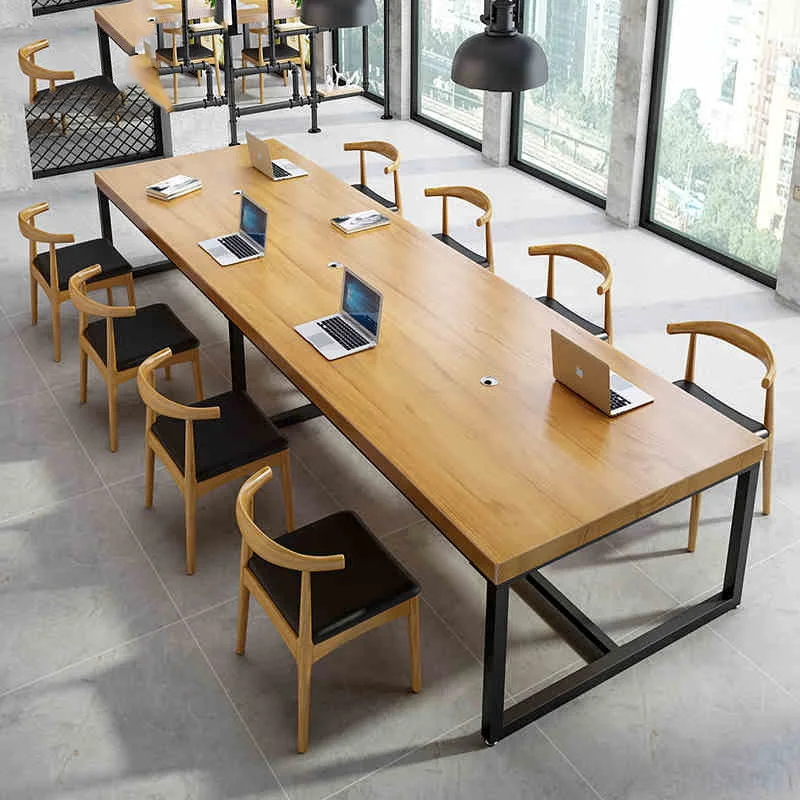 Simple Office Solid Wood Conference Table Training Desk With Chair - Buy Conference Table ...